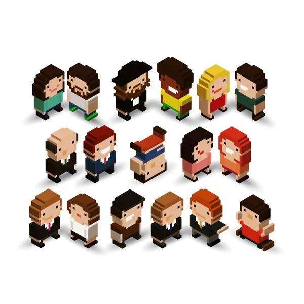 Different pixel art characters Stock Vector by ©chuckchee 82602250