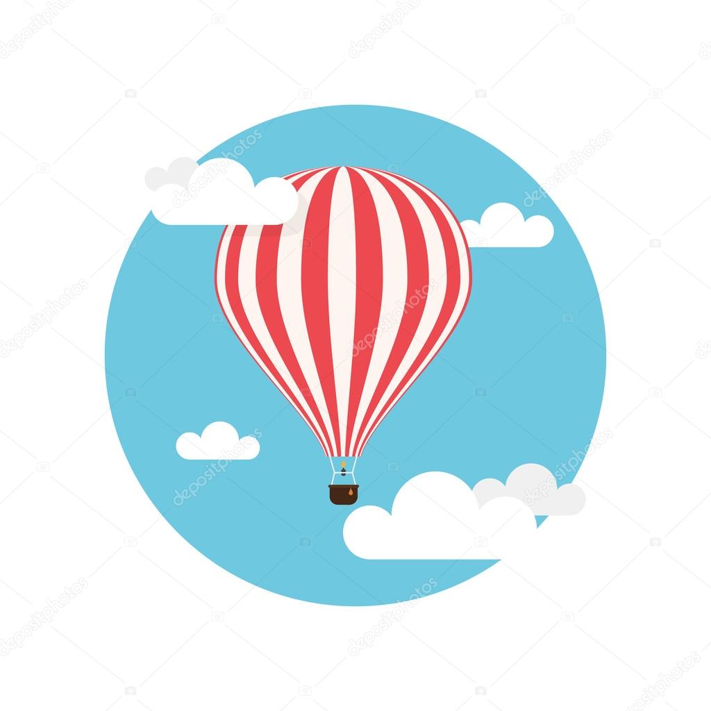 Sıcak hava balonu uçan | Vektörel çizim ©chuckchee | Vektörel #82602472