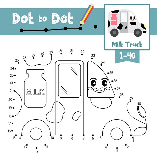 Dot Dot Educational Game Coloring Book Cute Tow Truck Cartoon Stock ...