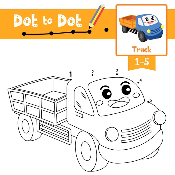 Dot Dot Educational Game Coloring Book Cute Tow Truck Cartoon Stock ...
