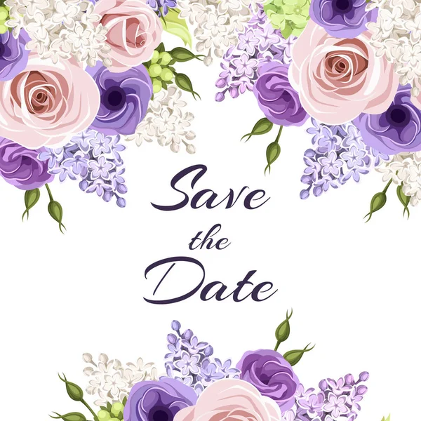 Flores violetas Imágenes Vectoriales, Gráfico Vectorial de Flores ...