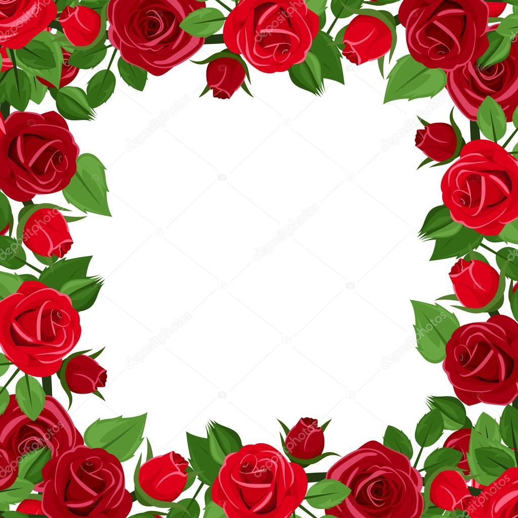 Bordes Y Marcos De Rosas Rojas وردة حمراء التوضيح