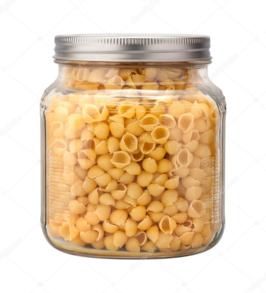Shell Macaroni Pasta in a Glass Jar Stock Photo by ©rimglow 97387502