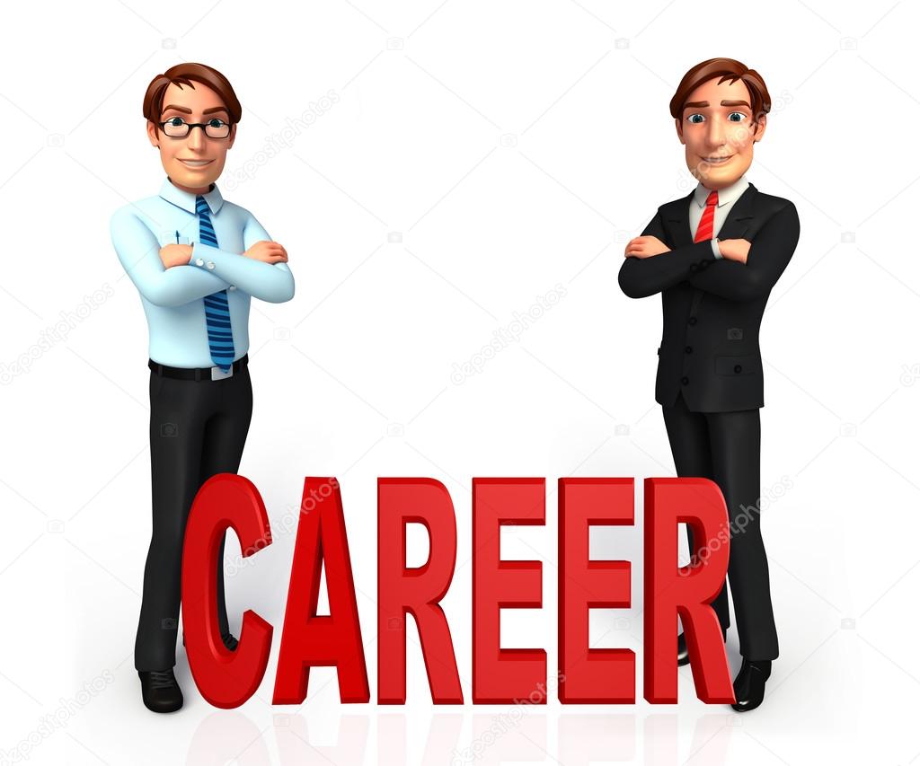 Business Man and service man with career sign Stock Illustration by ...