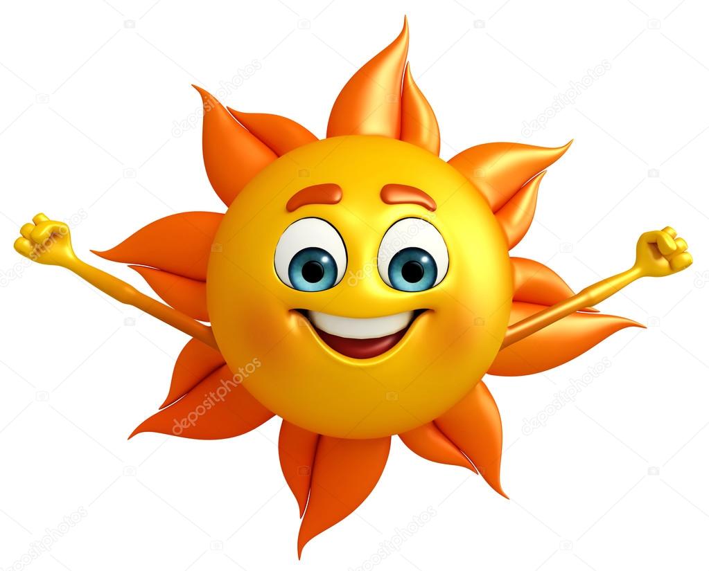 Sun Character with hello pose Stock Illustration by ©pixdesign123 #55504653