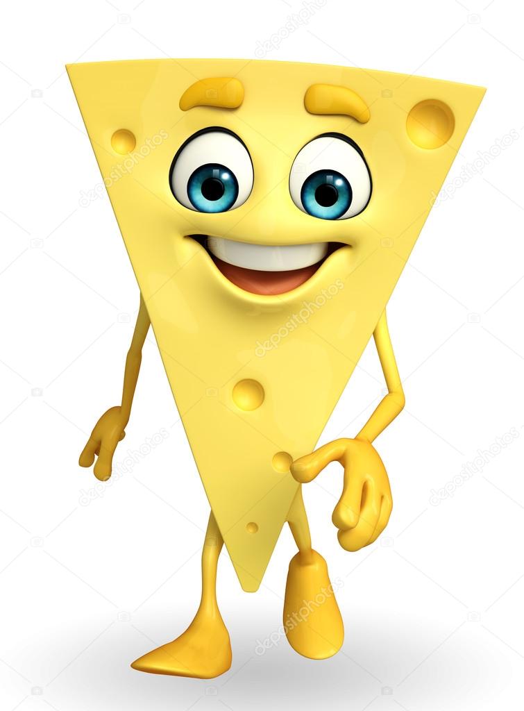 Cheese Character is walking Stock Illustration by ©pixdesign123 #55511609