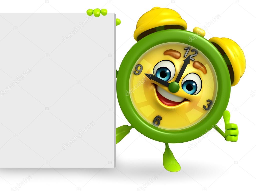 Table clock character with sign Stock Illustration by ©pixdesign123 ...