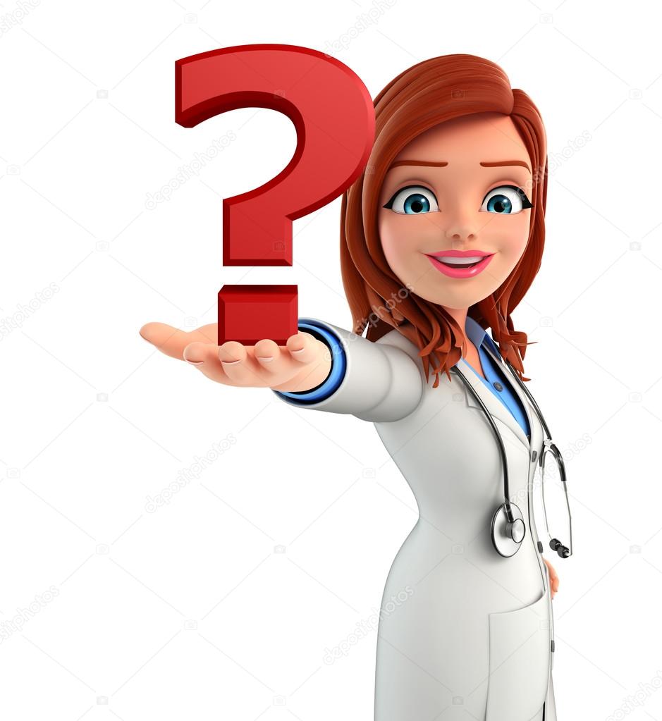 Joven Doctor con signo de interrogación Ilustración de stock de ...