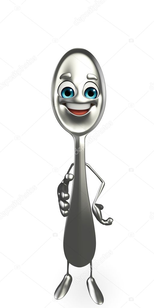 Spoon character is hello — Stock Photo © pixdesign123 #55560021