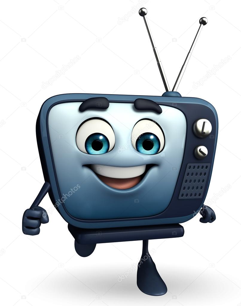 TV character is running Stock Illustration by ©pixdesign123 #55563485