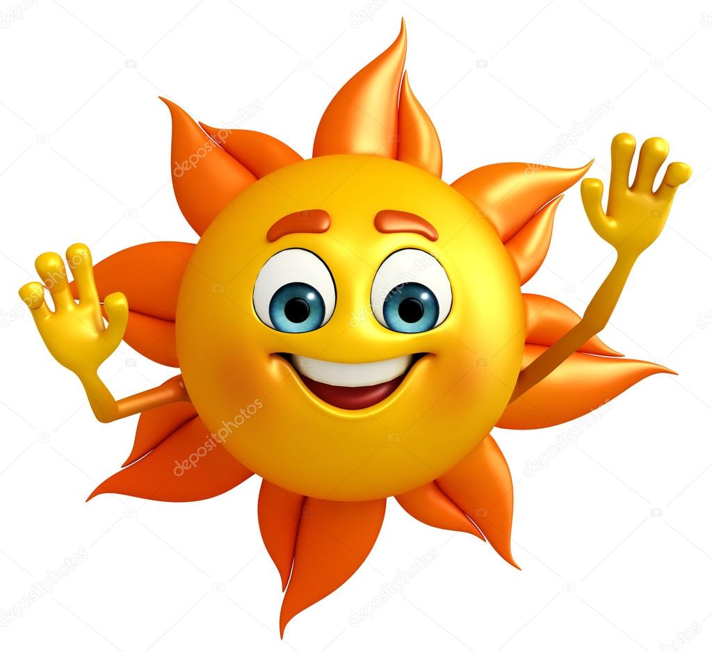 Sun Character is helllo Stock Illustration by ©pixdesign123 #55565761
