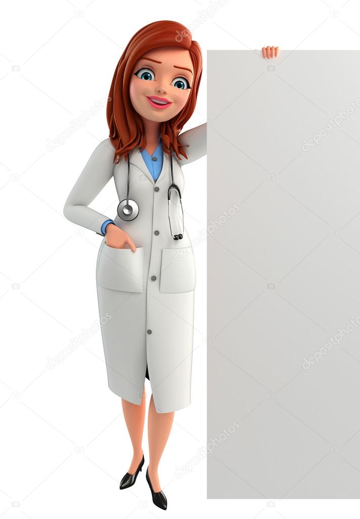 Young Doctor with sign — Stock Photo © pixdesign123 #55573121