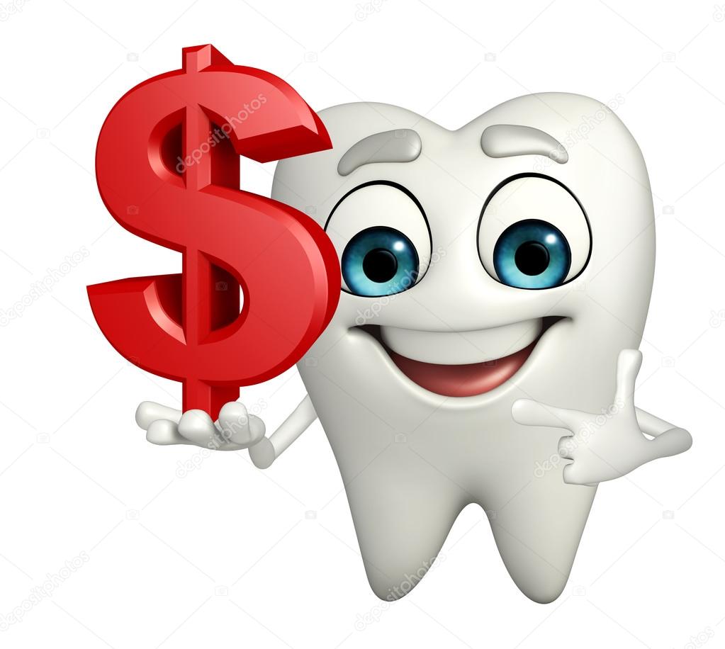 Teeth character with dollar sign — Stock Photo © pixdesign123 #55586931