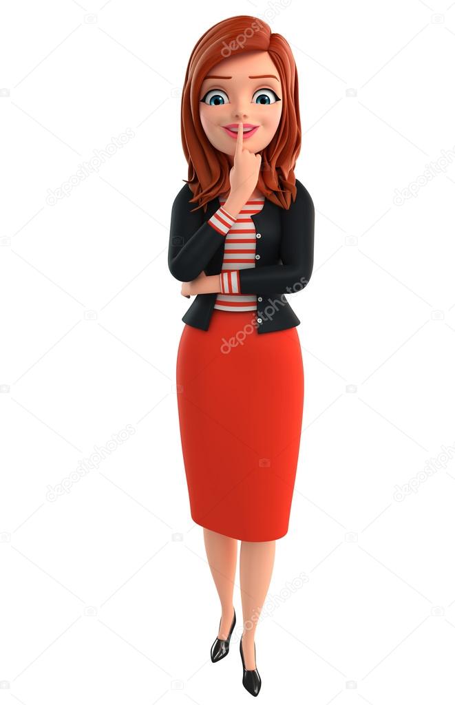 Young Corporate lady with silent pose Stock Illustration by ...