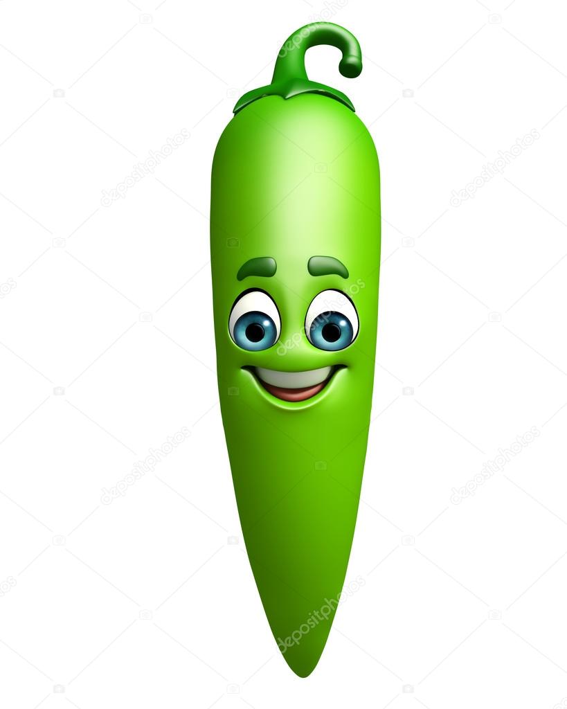 Cartoon character of green chili Stock Illustration by ©pixdesign123 ...