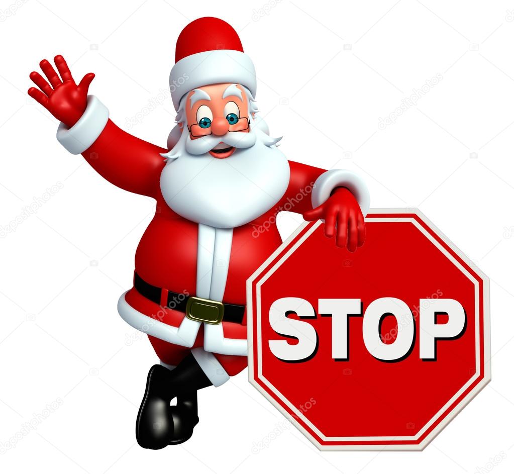 Santa claus with stop sign Stock Illustration by ©pixdesign123 #83770846