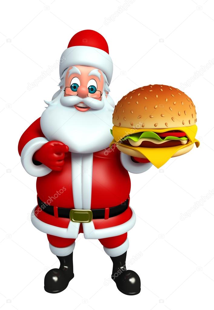 Cartoon Santa claus with burger Stock Illustration by ©pixdesign123 ...