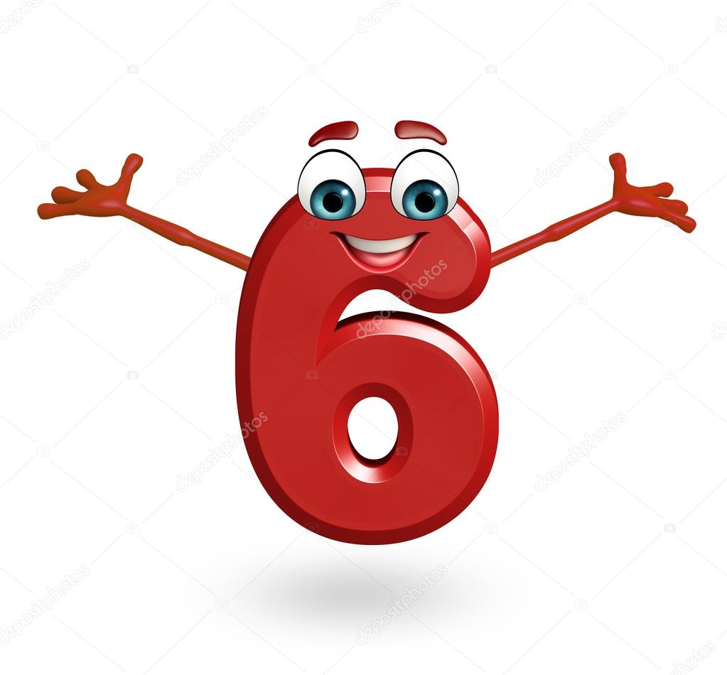 Cartoon character of six digit Stock Illustration by ©pixdesign123 ...