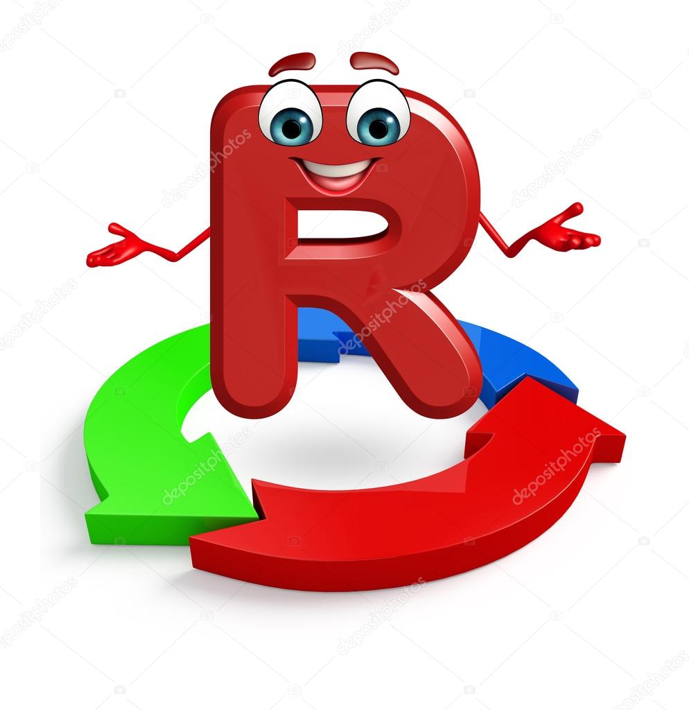 Cartoon Character of alphabet R with arrow Stock Illustration by ...