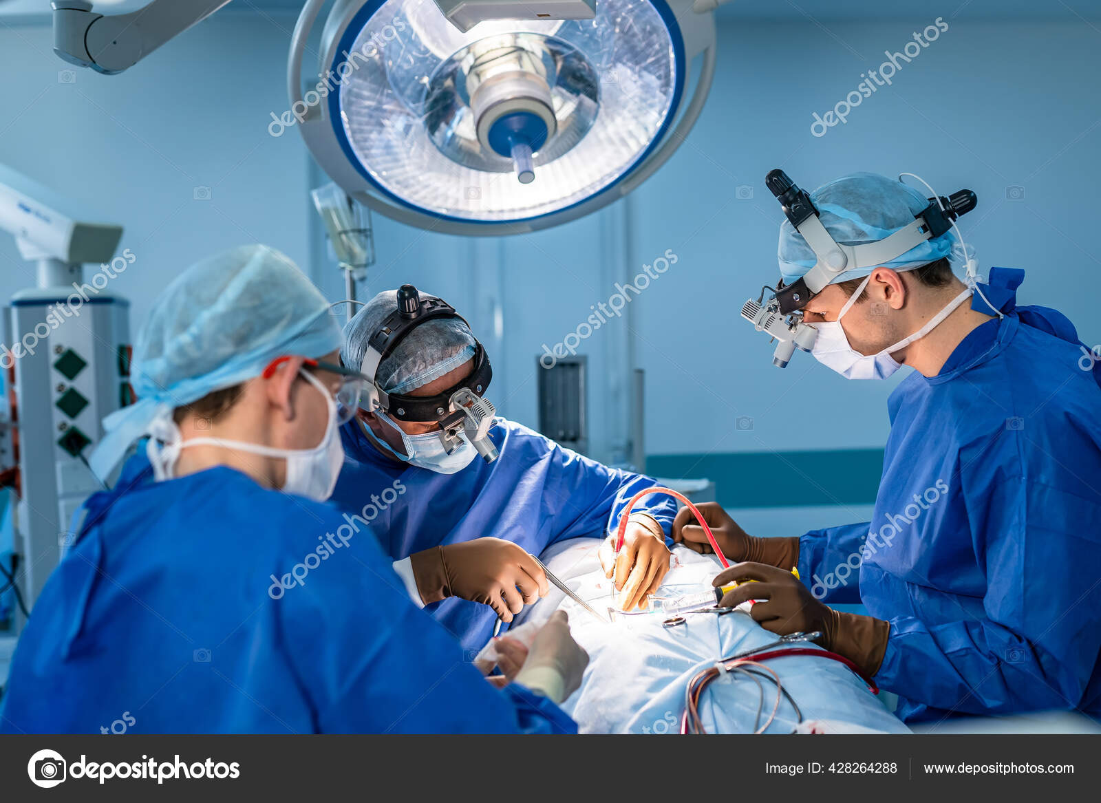 Group Neurosurgeons Operating Room Surgery Equipment Operation Hospital ...
