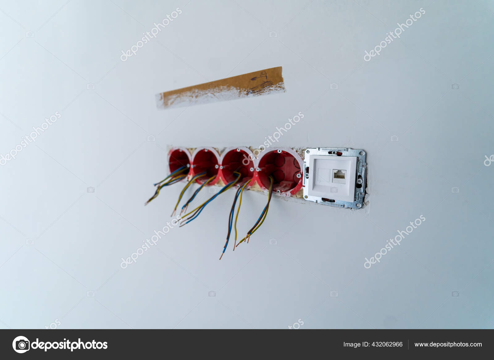 Electrical Sockets Switches Internal Circuitry Visible Wall Renovation ...