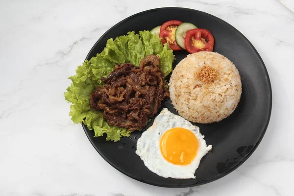 Photo Freshly Cooked Filipino Food Called Tocilog Cured Pork Egg Stock Photo by ©junpinzon 589361114