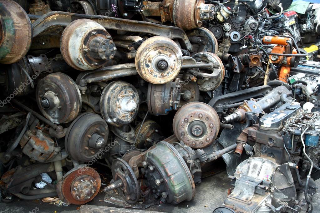 Used and surplus car engines and other car parts — Stock Photo ...