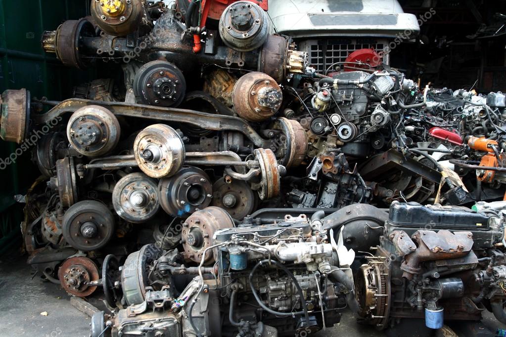 Used and surplus car engines and other car parts — Stock Photo ...
