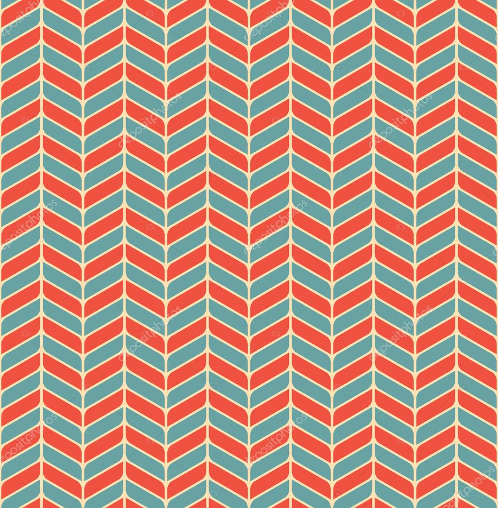 Teal And Coral Chevron Wallpaper