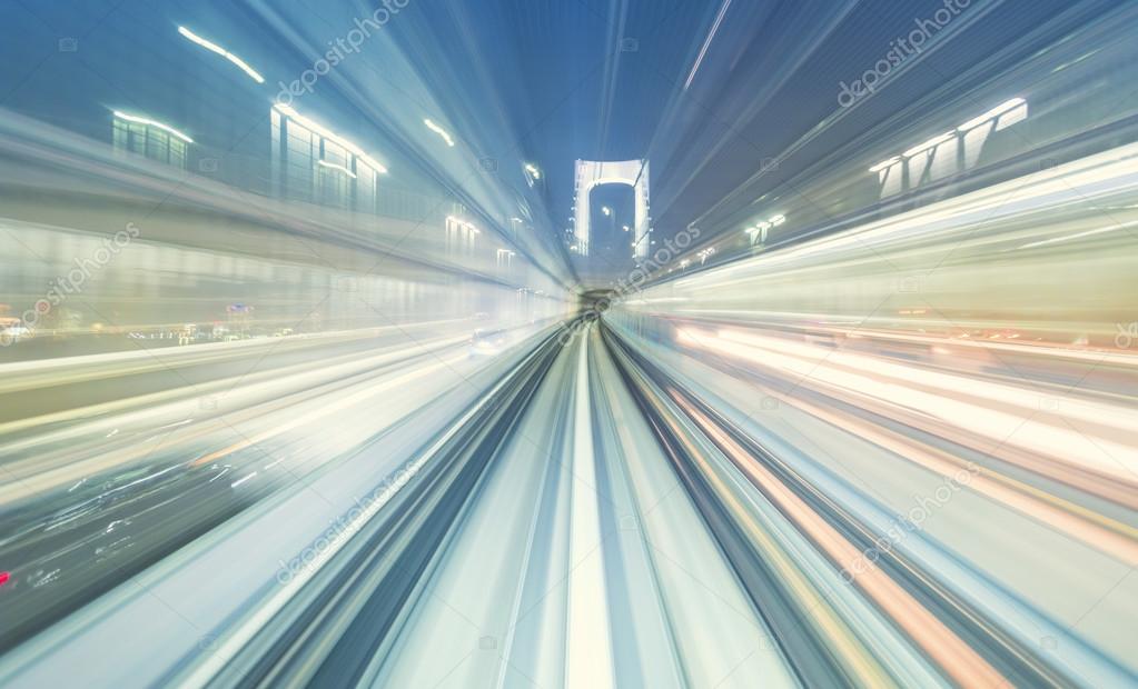 High speed technology concept via a Tokyo monorail Stock Photo by ...