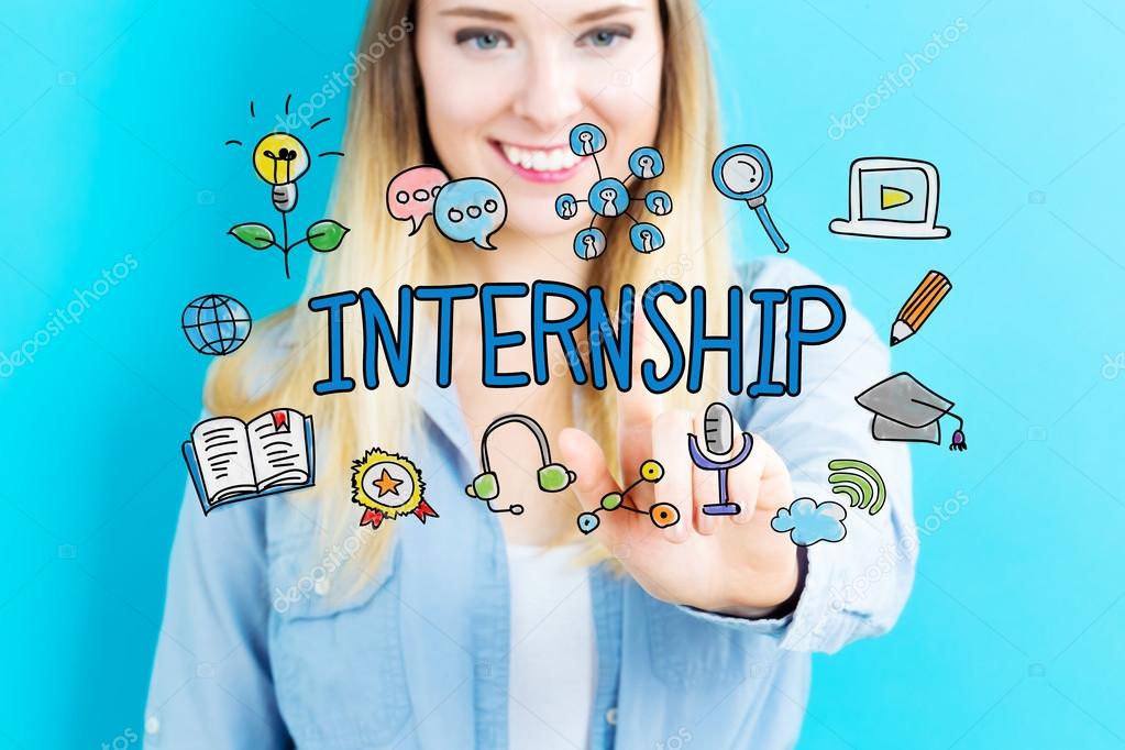 Internship concept with young woman Stock Photo by ©Melpomene 118836812