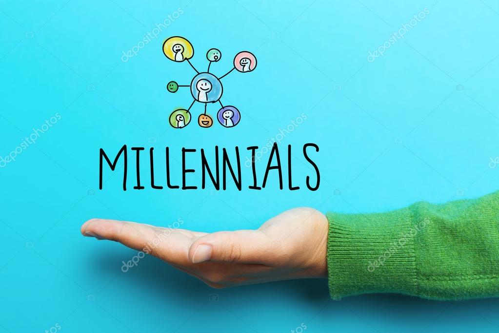 Millennials concept with hand Stock Photo by ©Melpomene 122096156