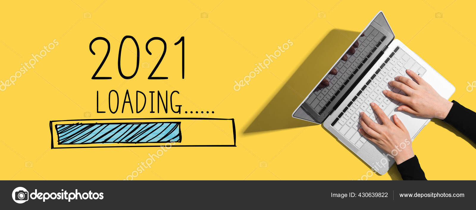 Loading new year 2021 with person using laptop — Stock Photo ...