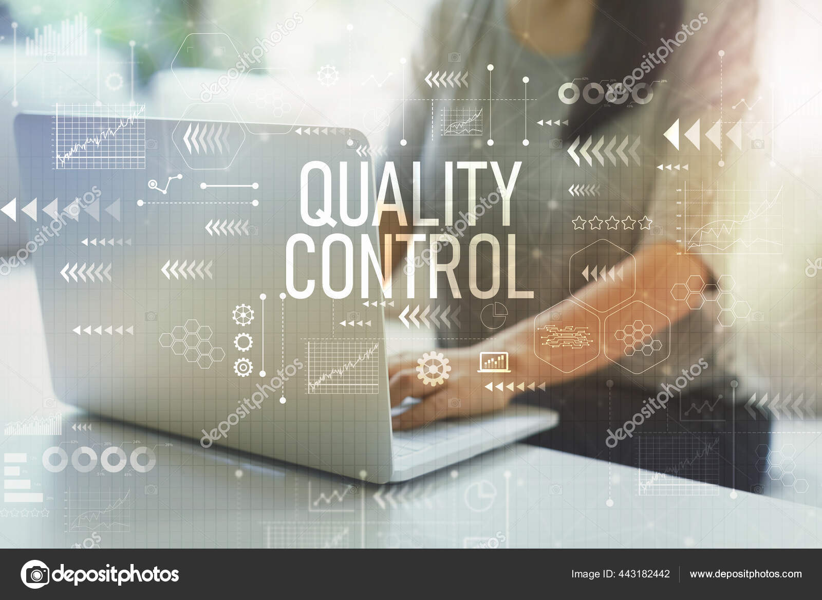 Quality control with woman using laptop Stock Photo by ©Melpomene 443182442