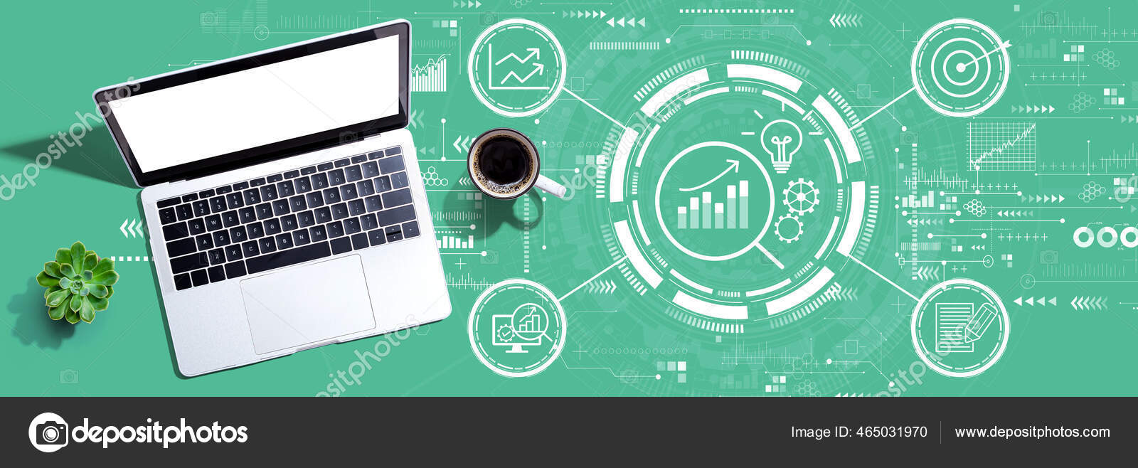 Data Analysis concept with a laptop computer — Stock Photo © Melpomene ...