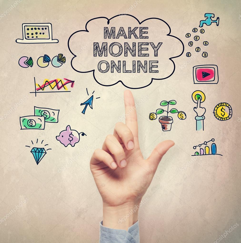 Hand pointing at Make Money Online concept — Stock Photo © Melpomene ... Hand pointing at Make Money Online concept — Stock Photo © Melpomene ...