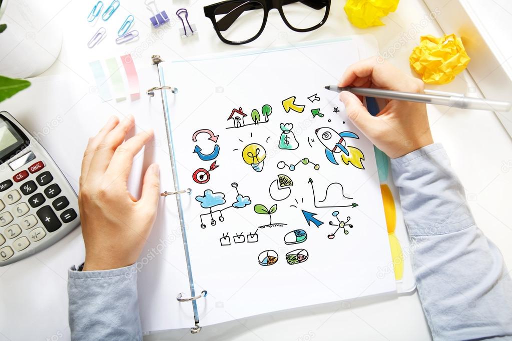 A Person Drawing Something