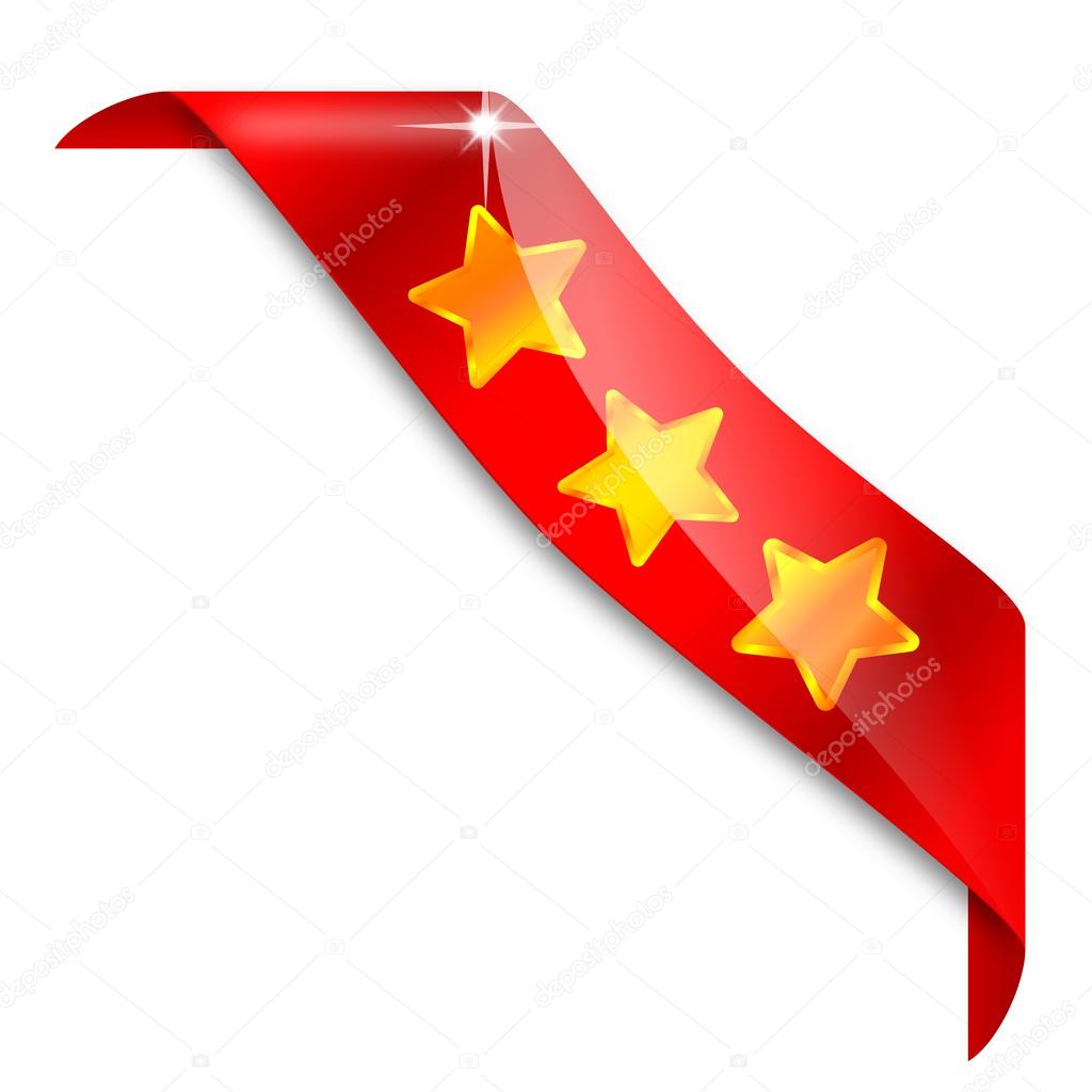 Narrow red corner with three gold stars — Stock Photo © petr73 #57935393
