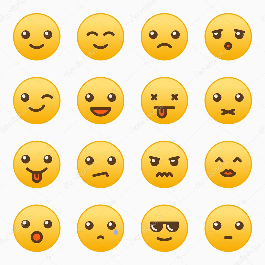 Yellow emoticons set Stock Vector Image by ©hollygraphic #101684356