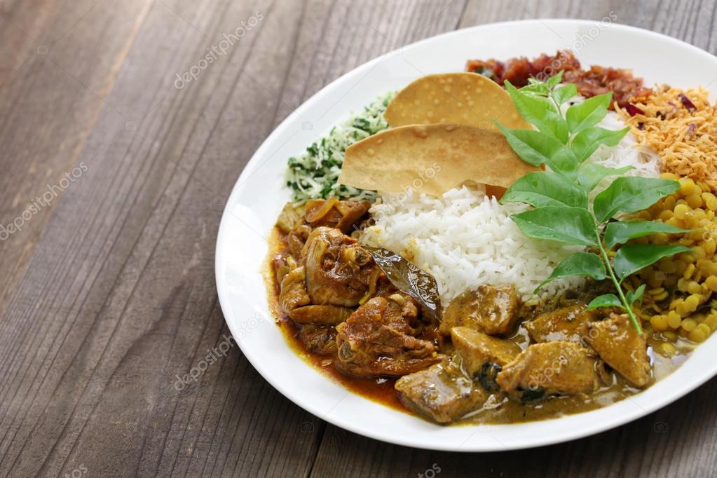 Sri lankan rice and curry dish Stock Photo by ©asimojet 114121688 Sri lankan rice and curry dish Stock Photo by ©asimojet 114121688
