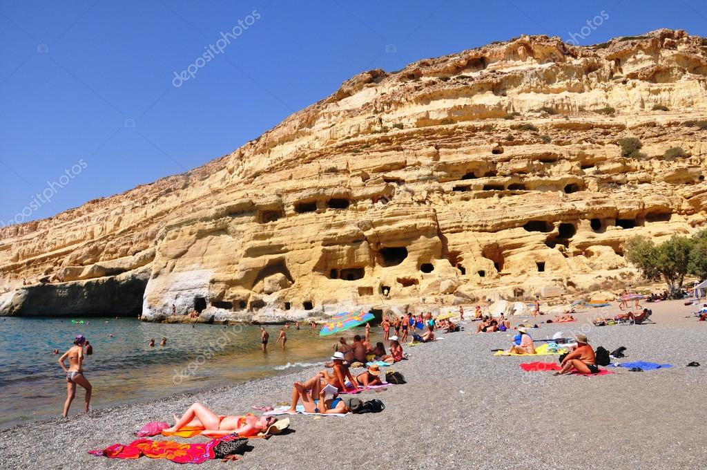 Matala Beach Crete Greece – Stock Editorial Photo © juliane33 #53410601