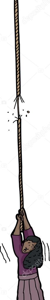 Person Hanging on to Rope — Stock Vector © theblackrhino #53078953