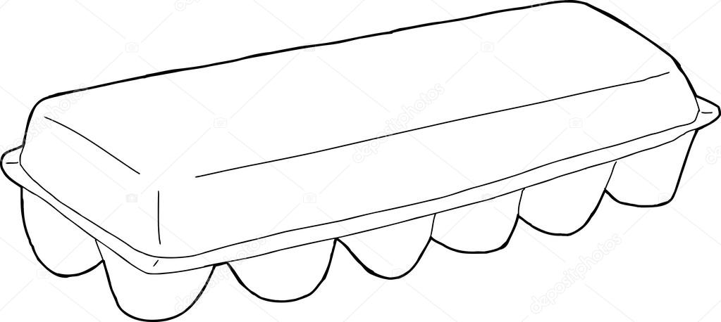 Egg Carton Outline Stock Vector by ©theblackrhino 54589923