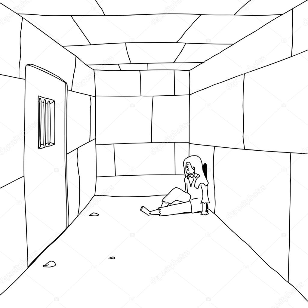 Old Jail Cell Outline