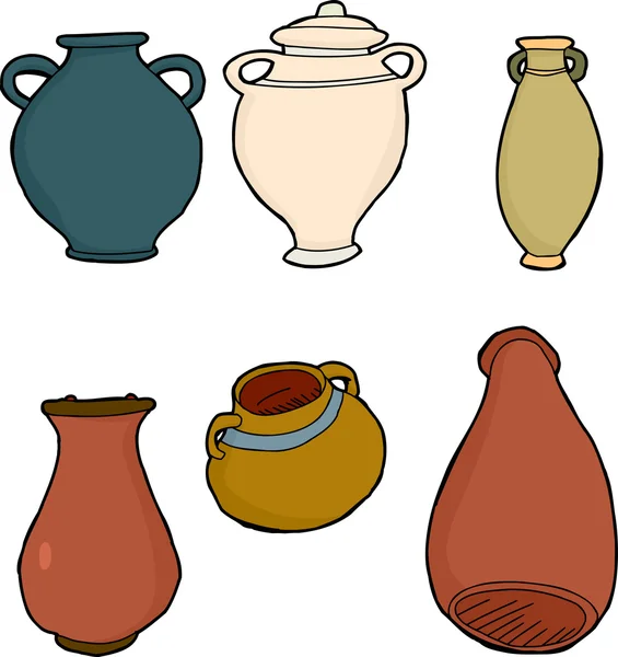 Clay jars Vector Art Stock Images | Depositphotos