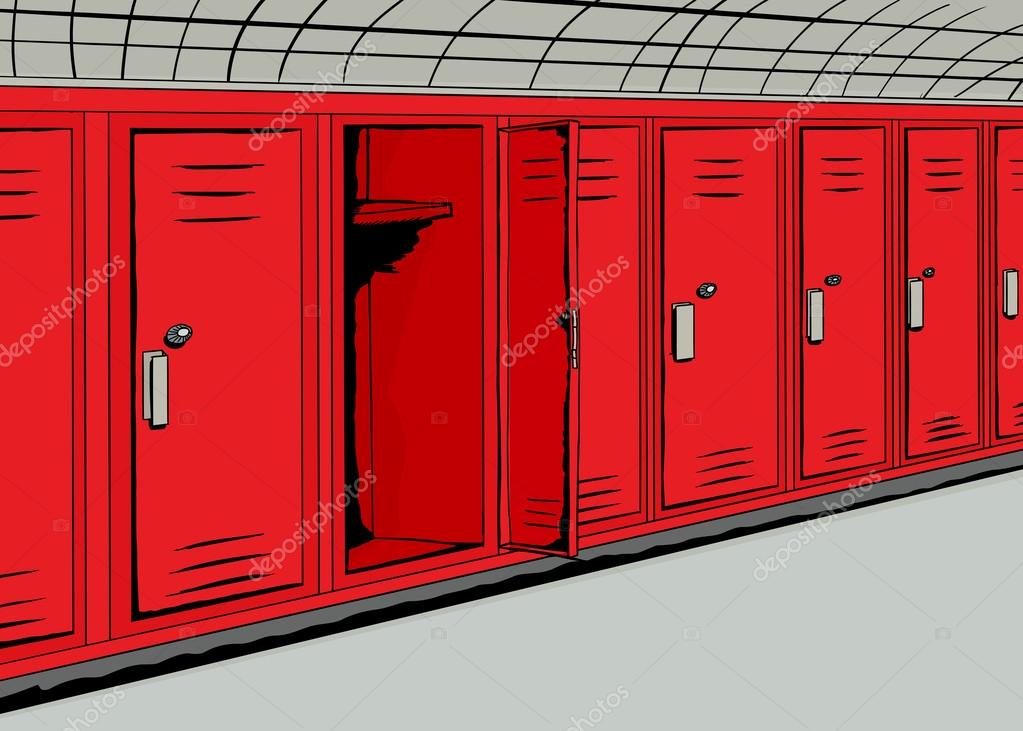 Open Red Lockers