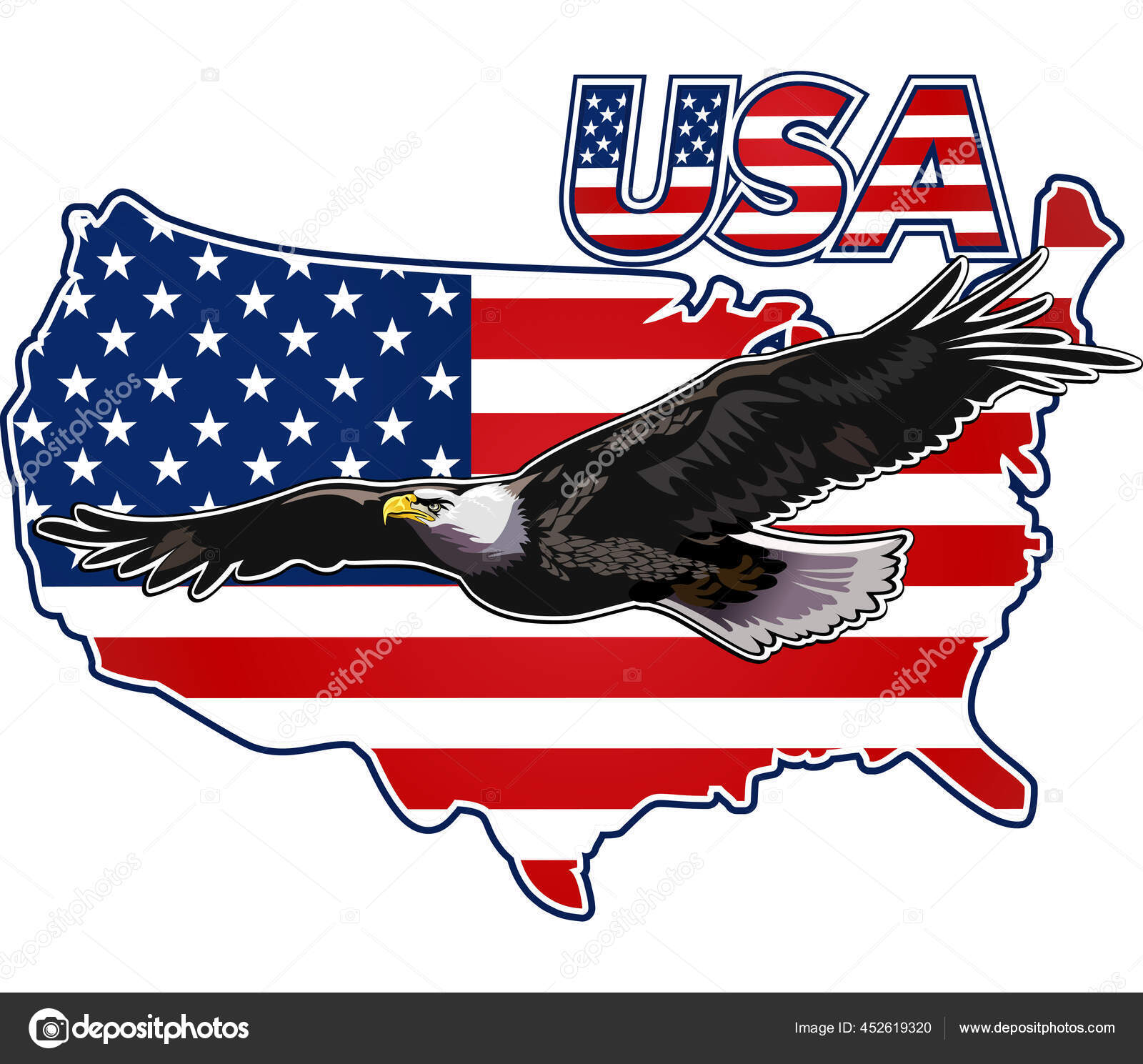 Usa Flag Eagle Clip Art