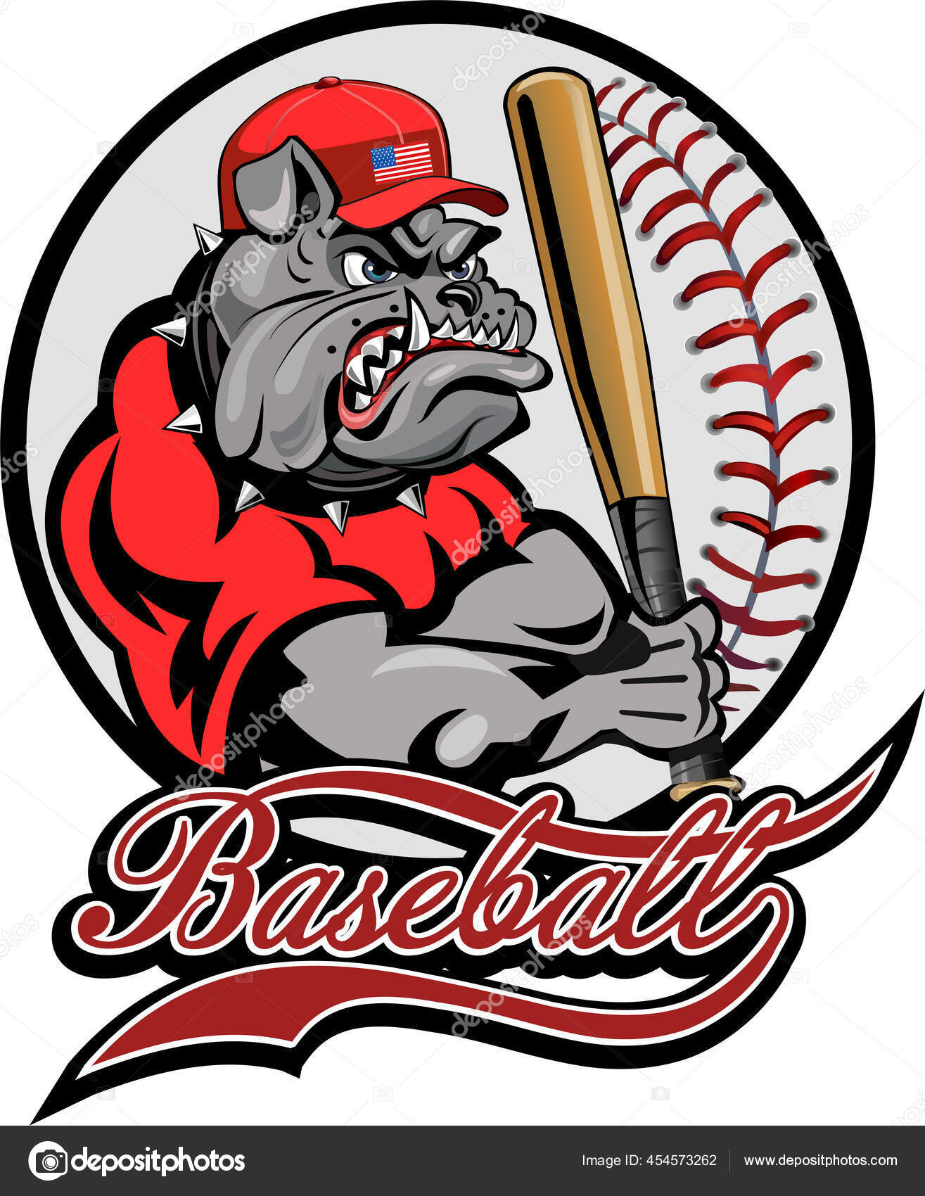 Baseball Bulldog Vector