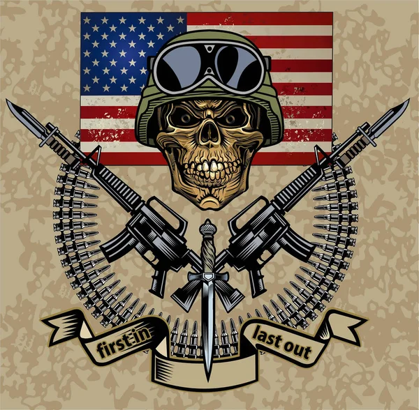 Crossed M4 Rifles Skull