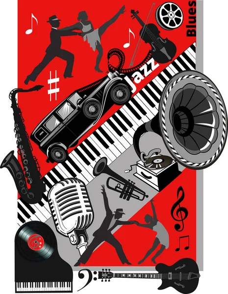 Black Musical Instruments Electric Guitar Piano Keyboard Double Bass ...